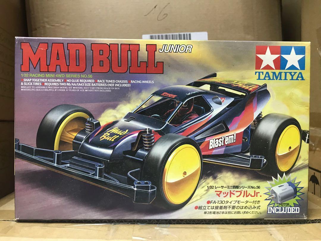 現貨 TAMIYA 田宮 雙星 Mini 4WD Pro 四驅車 Mad Bull 狂牛 (Super TZ-X 人形車) 黃色封閉車輪 日本 ...