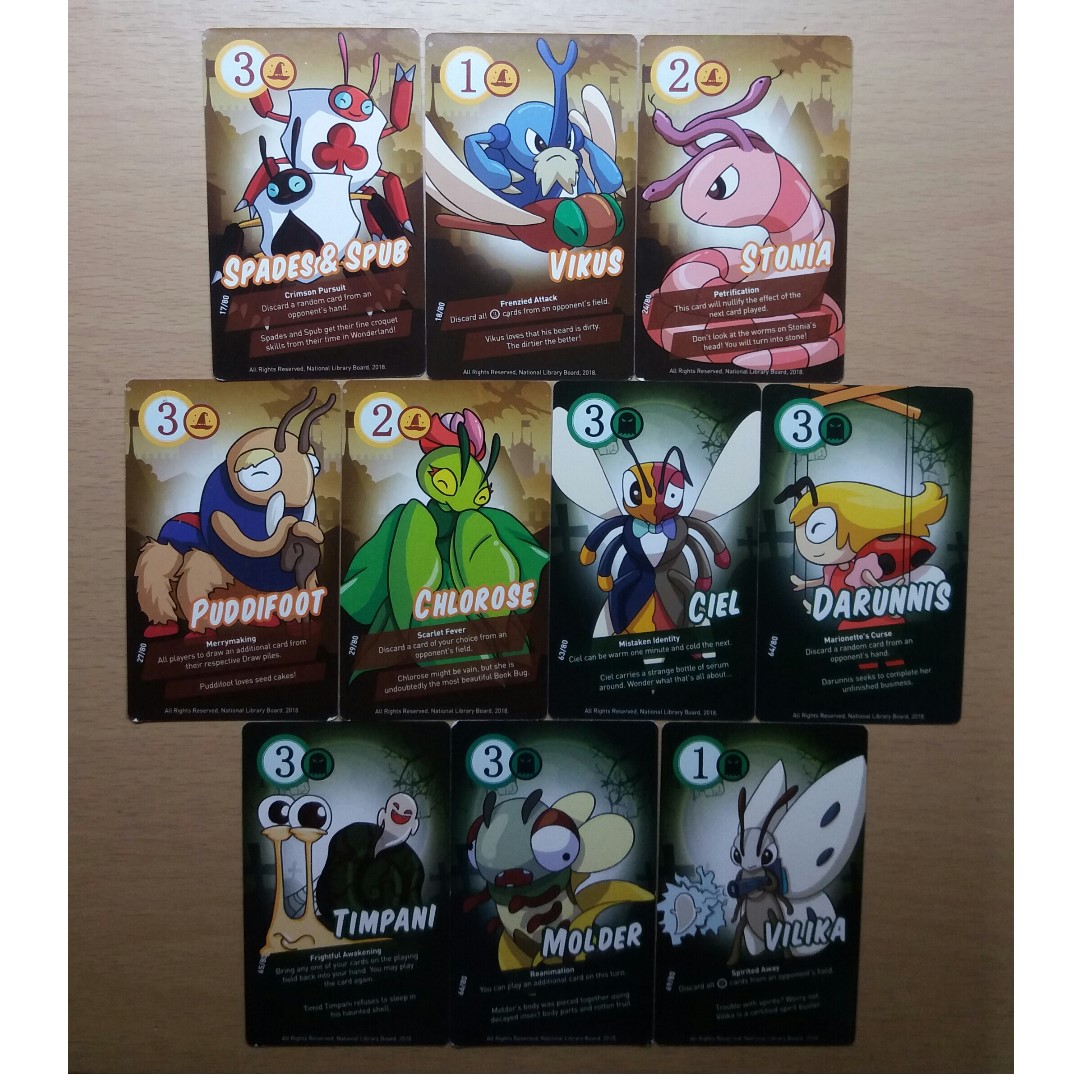 Book Bugs II Collectible Cards - Set of 10 cards for $1, Hobbies & Toys ...