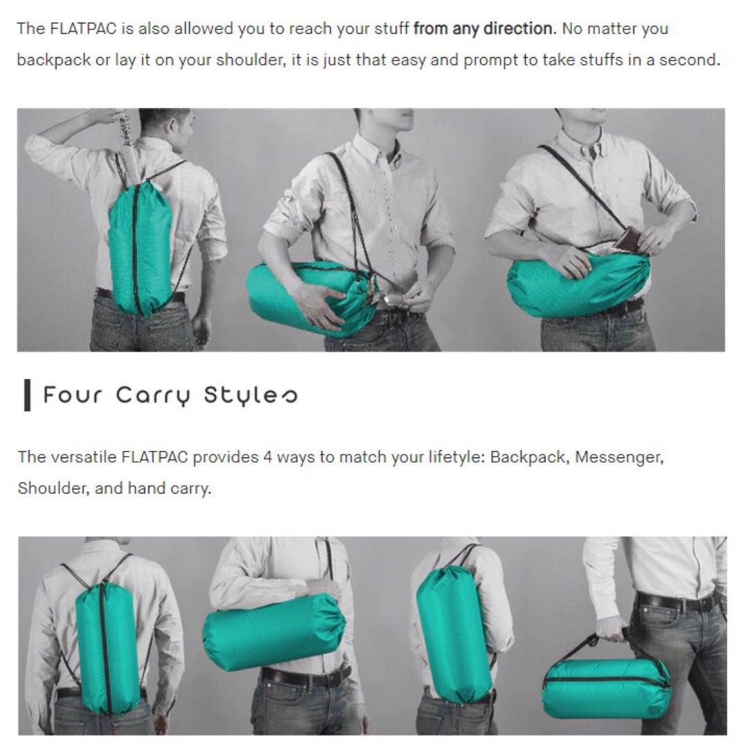 FLATPAC in ORANGE: Just Pack and Unpack in a Second. Bag, Backpack, Men ...