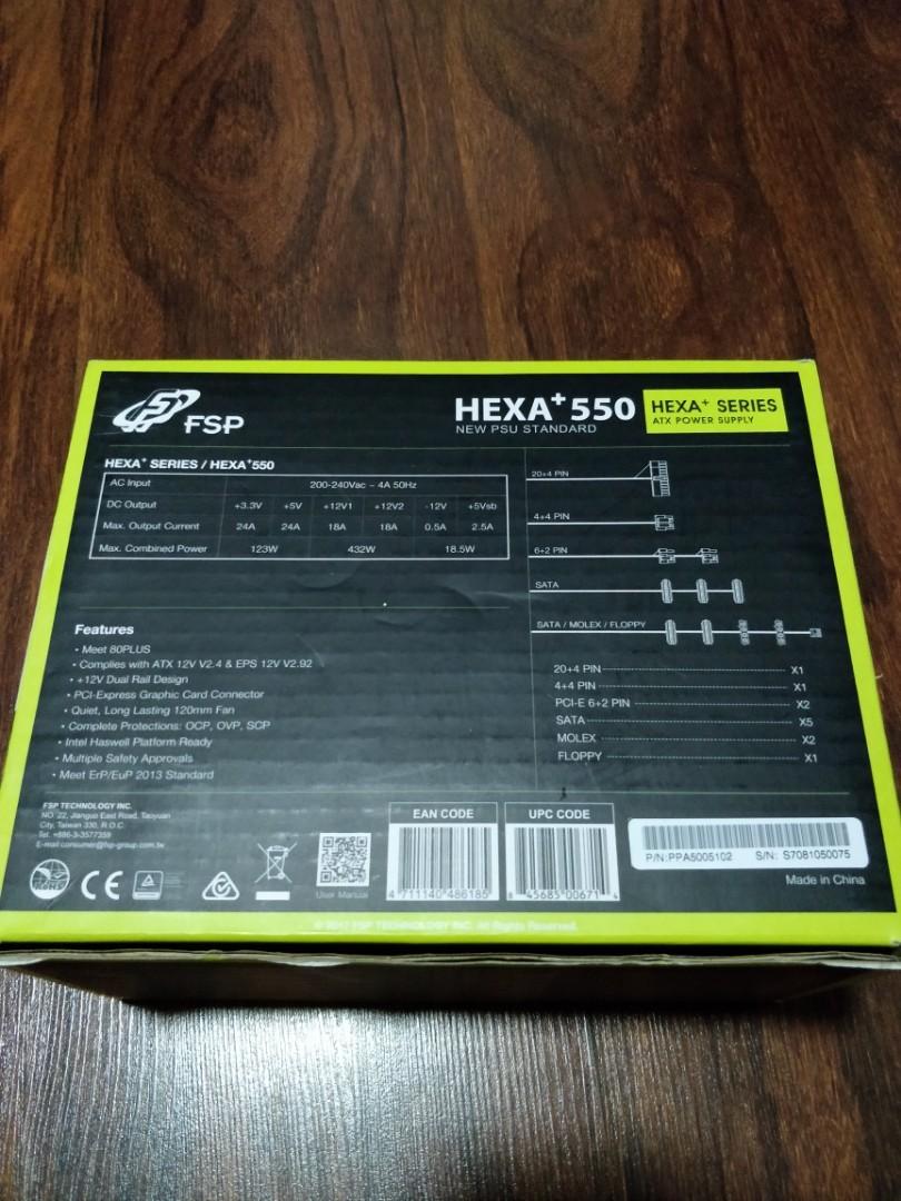 Fsp Hexa+ 550W psu, Computers & Tech, Parts & Accessories, Networking ...