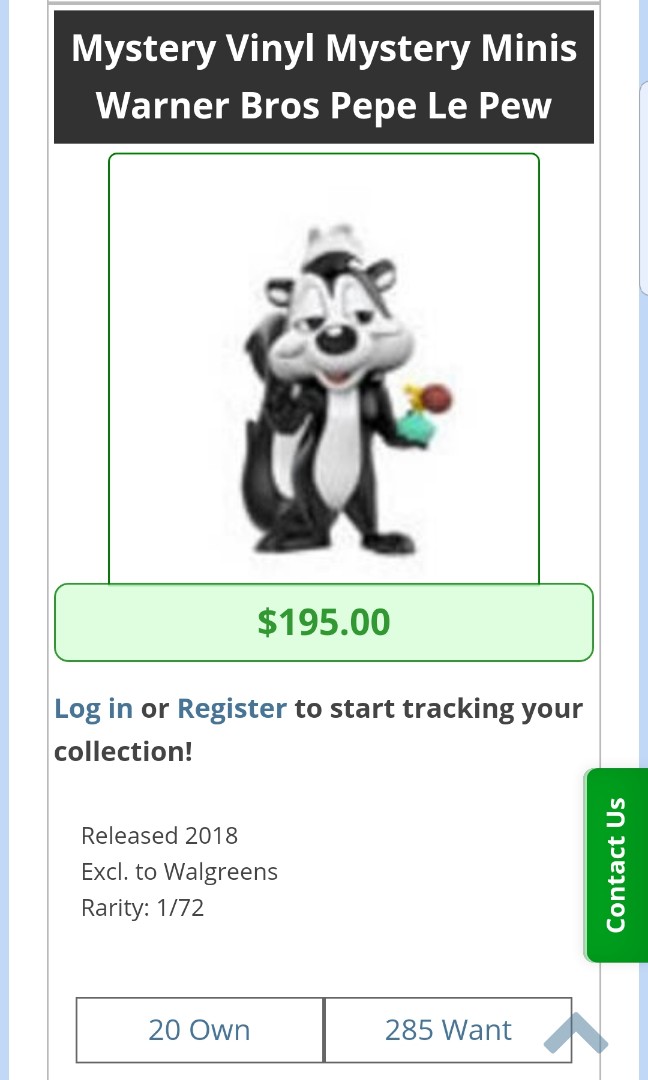 Funko mystery mini Pepe Le Pew (rare), Hobbies & Toys, Toys & Games on ...