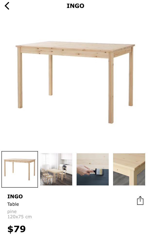 IKEA Pine wood Table, Furniture & Home Living, Furniture, Tables & Sets ...