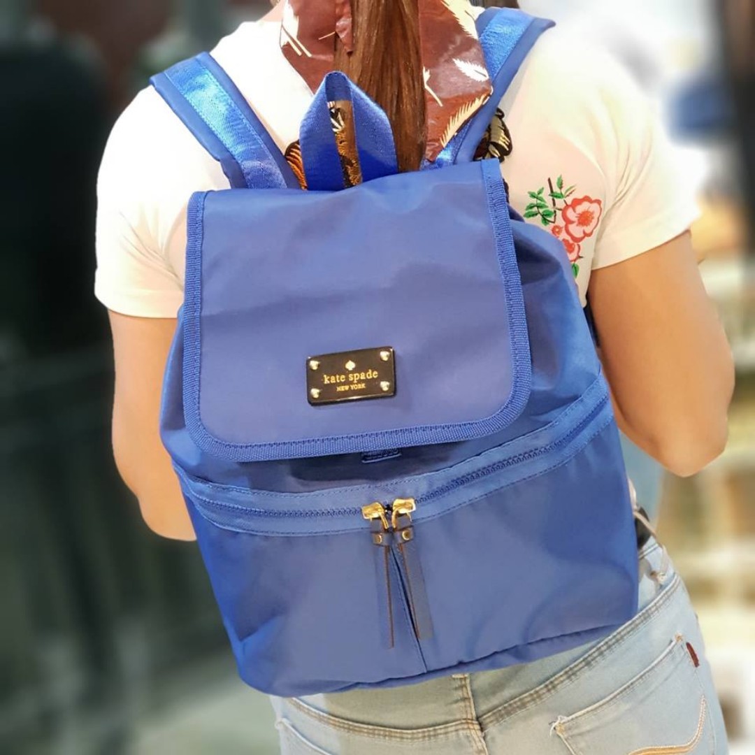 Kate Spade Matty Clark Court Backpack - Blue, Women's Fashion, Bags ...