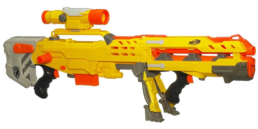 Nerf gun long shot cs6 yellow, Hobbies & Toys, Toys & Games on Carousell