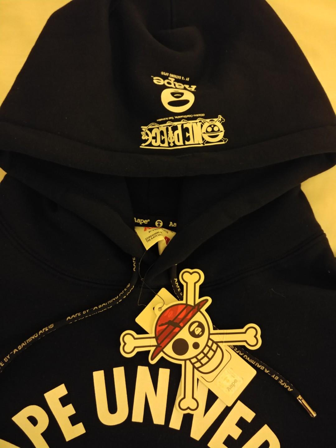 One Piece X AAPE FW18 Collab Hoodie, Men's Fashion, Tops & Sets ...