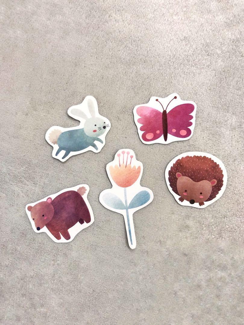 SMALL SET 2 animal sticker pack, Hobbies & Toys, Stationery & Craft ...