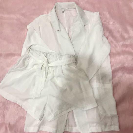 White Terno Suit, Women's Fashion, Tops, Sleeveless on Carousell