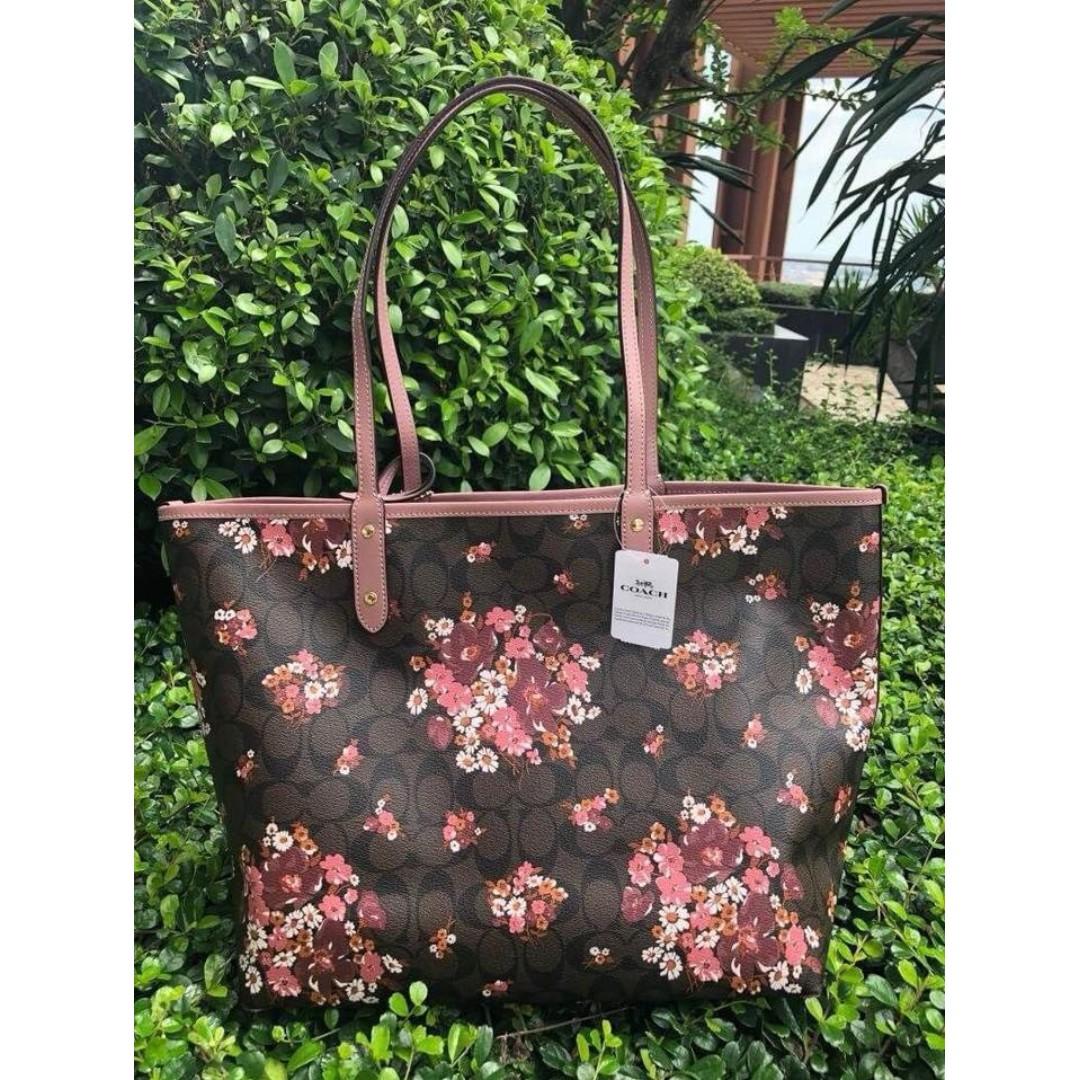 Authentic Coach Reversible City Tote In Signature Canvas with Medley ...
