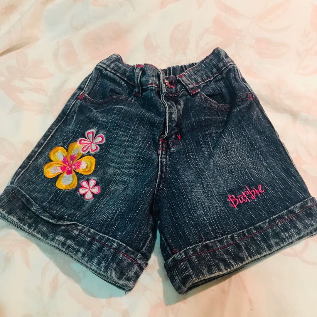 Barbie Girls Denim Shorts, Babies & Kids, Babies & Kids Fashion on ...