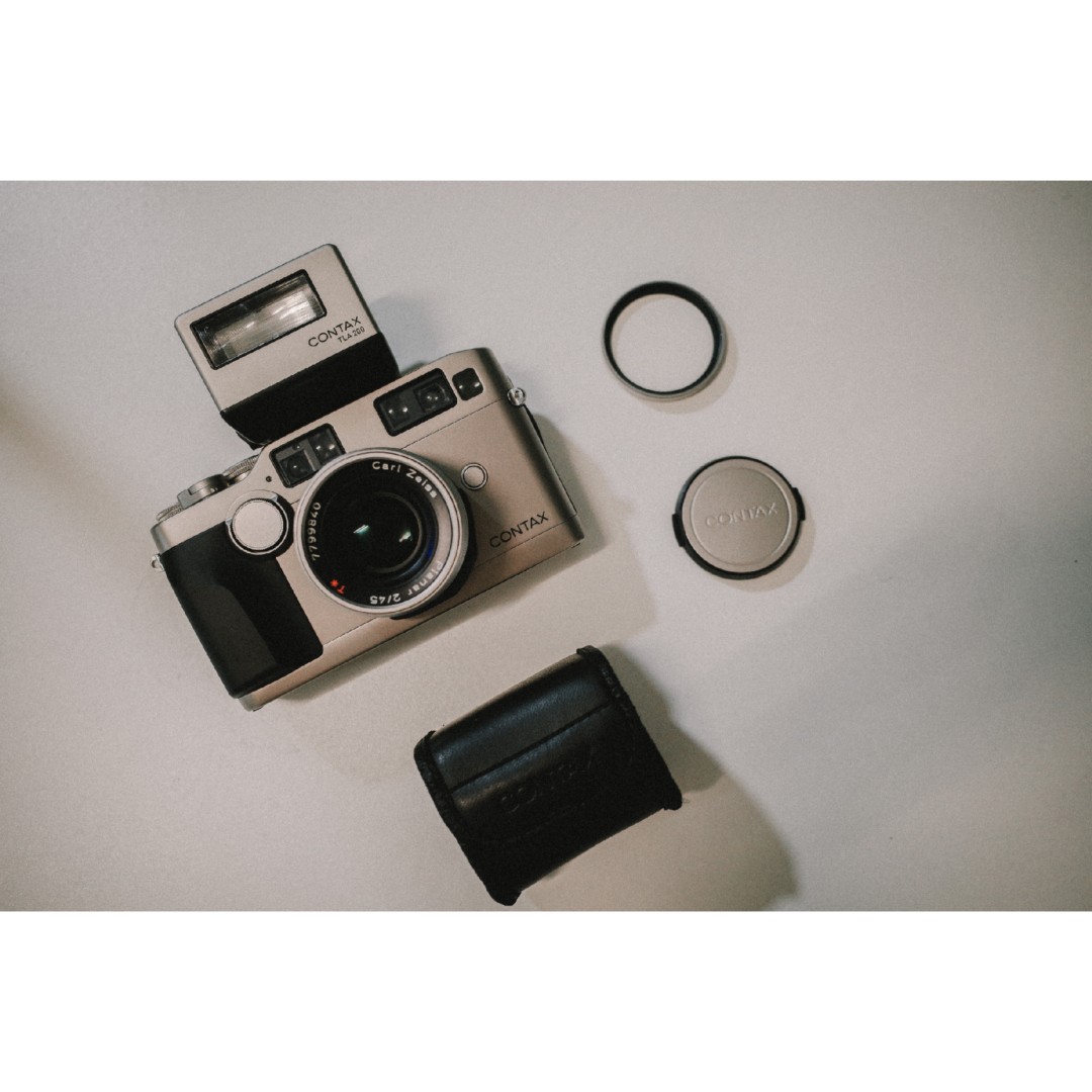 Contax G2 with G45 and TLA200 flash, Photography, Cameras on Carousell