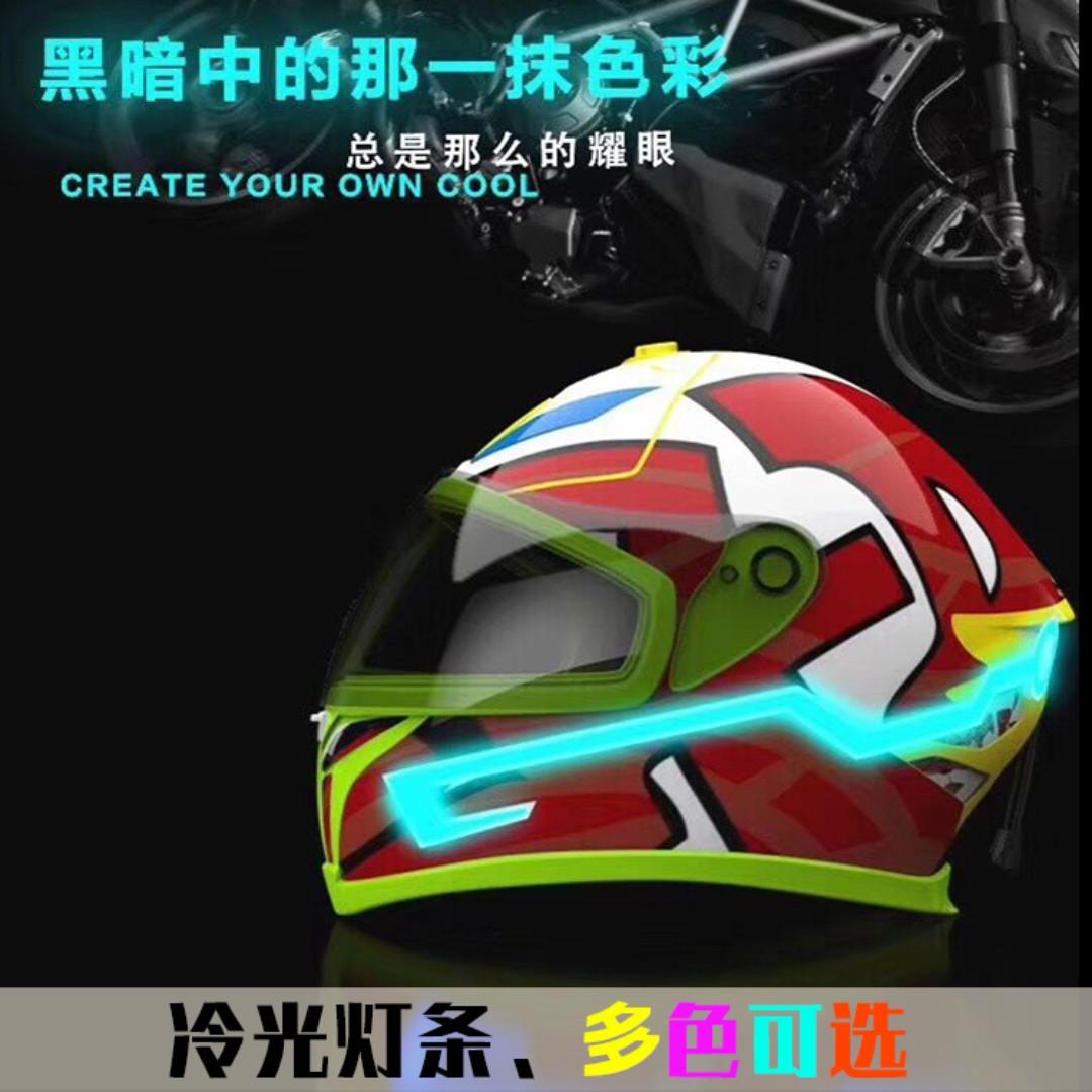 Helmet LED sticker decalsyellow pink blue red flashing strip ...
