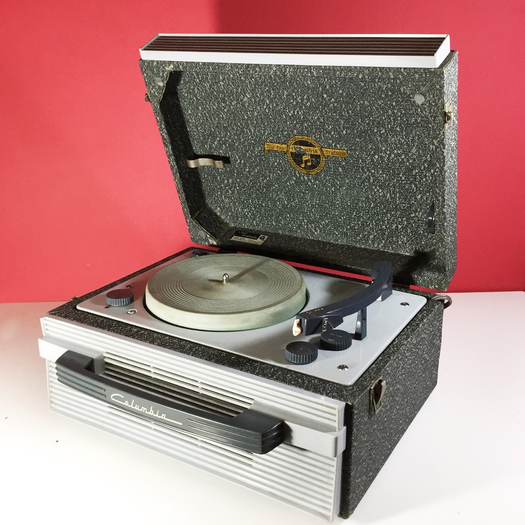 RARE! 60s Columbia Grafonola Vacuum Tubes Portable Turntable Model 2140 ...