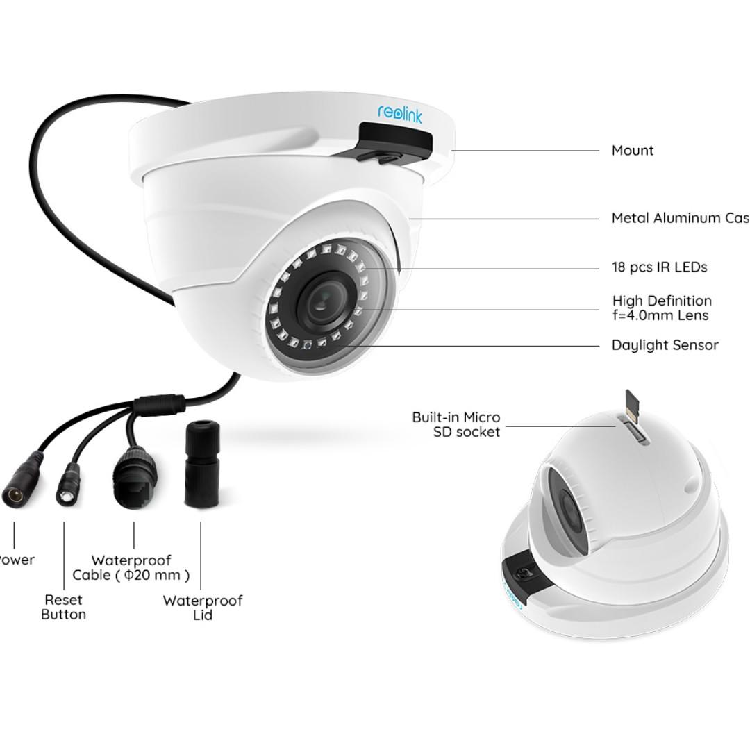 REOLINK RLC-420 5MP PoE Dome Security IP Camera (1PC), Photography ...