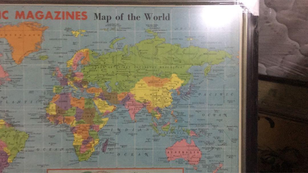 Since 1968-1969 Map of the world (new frame), Hobbies & Toys ...