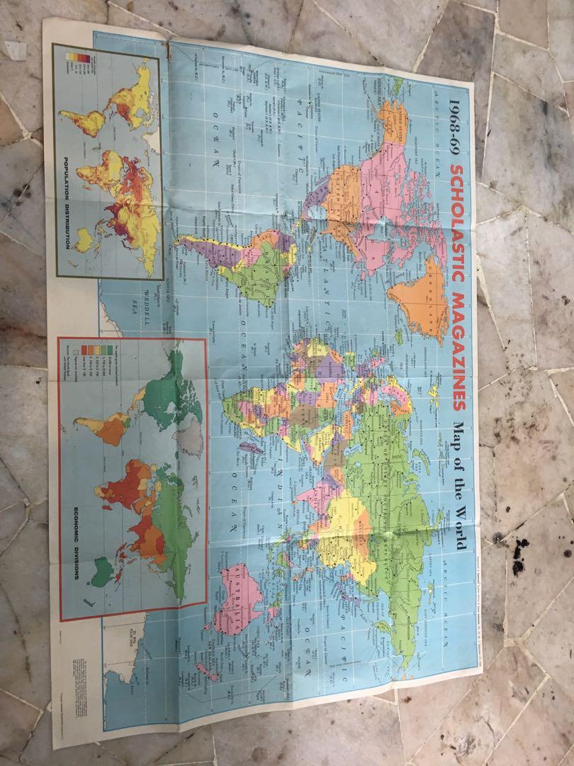 Since 1968-1969 Map of the world (new frame), Hobbies & Toys ...