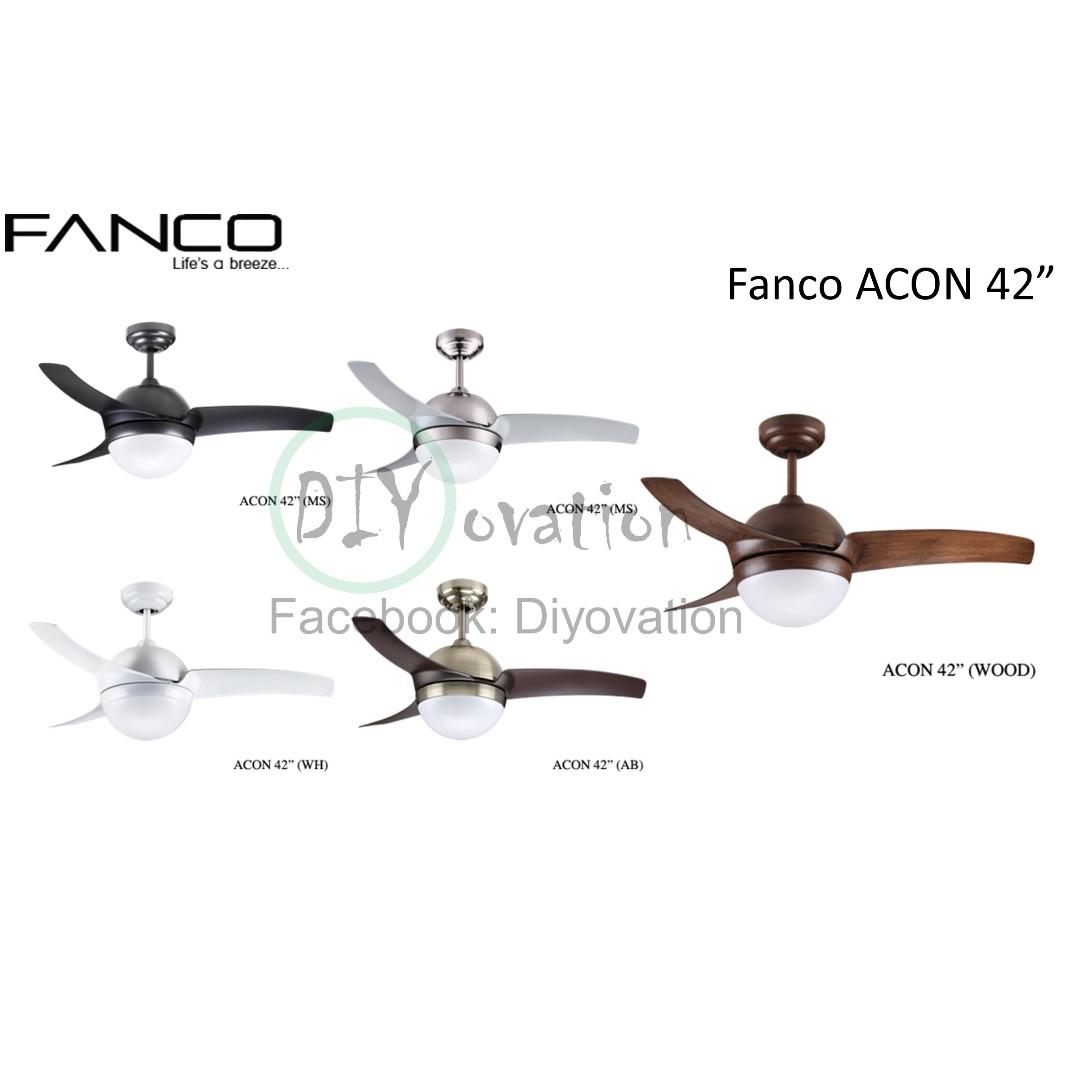 [Fanco] Acon Ceiling Fan with LED light and installation, Furniture ...