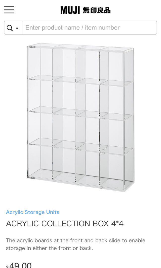 MUJI ACRYLIC COLLECTION BOX 4X4, Women's Fashion, Accessories, Others ...