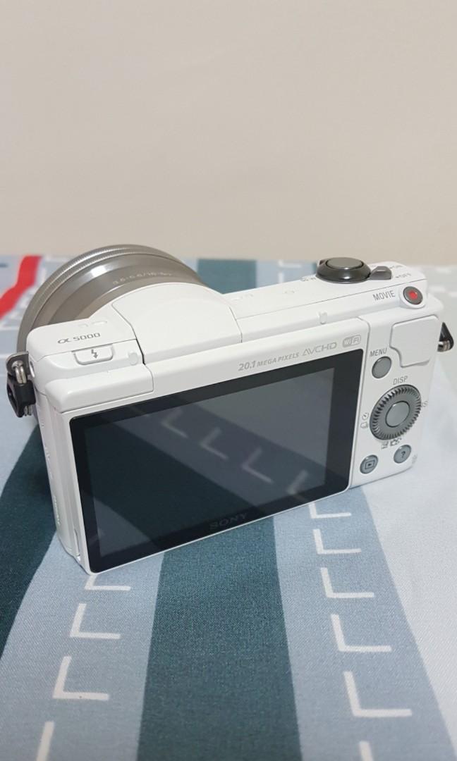 Sony a5000 with 16-50mm lens white, Photography, Cameras on Carousell