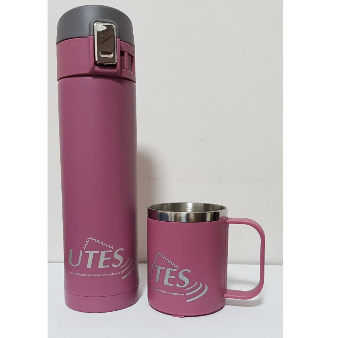 Stainless Steel Thermal Flask & Mugs Set, Furniture & Home Living ...