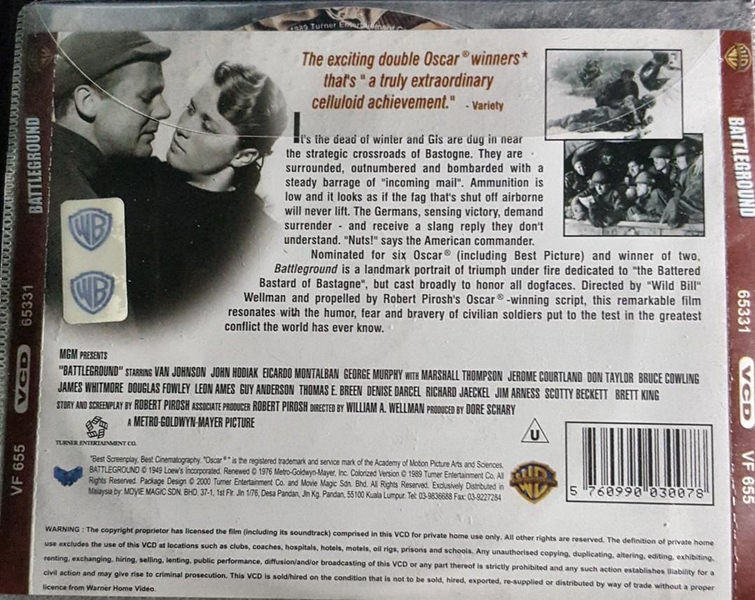 VCD - BATTLEGROUND (1949), Hobbies & Toys, Music & Media, CDs & DVDs on Carousell