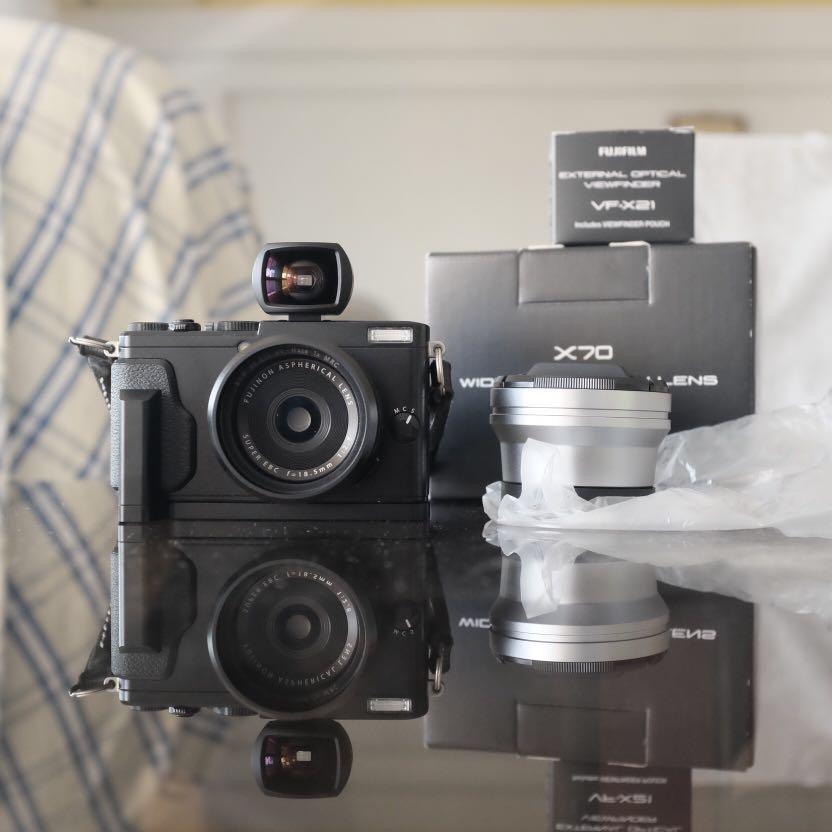 fujifilm x70 + vf-21 + wcl-x70, Photography, Cameras on Carousell