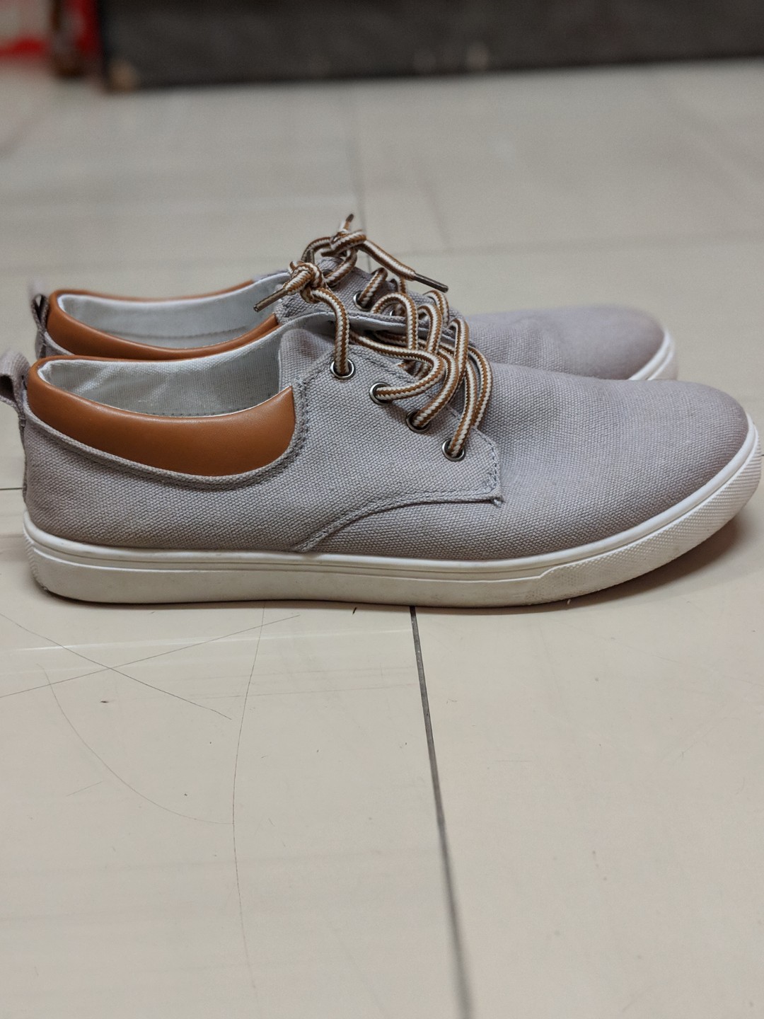 Light Grey/Gray Canvas shoe, Men's Fashion, Footwear, Dress Shoes on ...