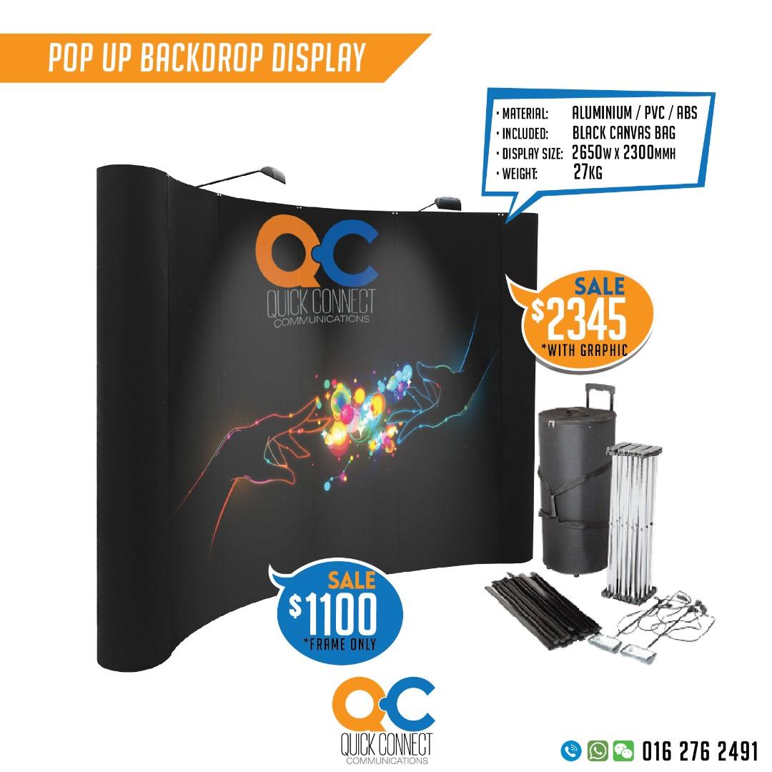 Pop up Backdrop Display CURVE, Furniture & Home Living, Lighting & Fans ...