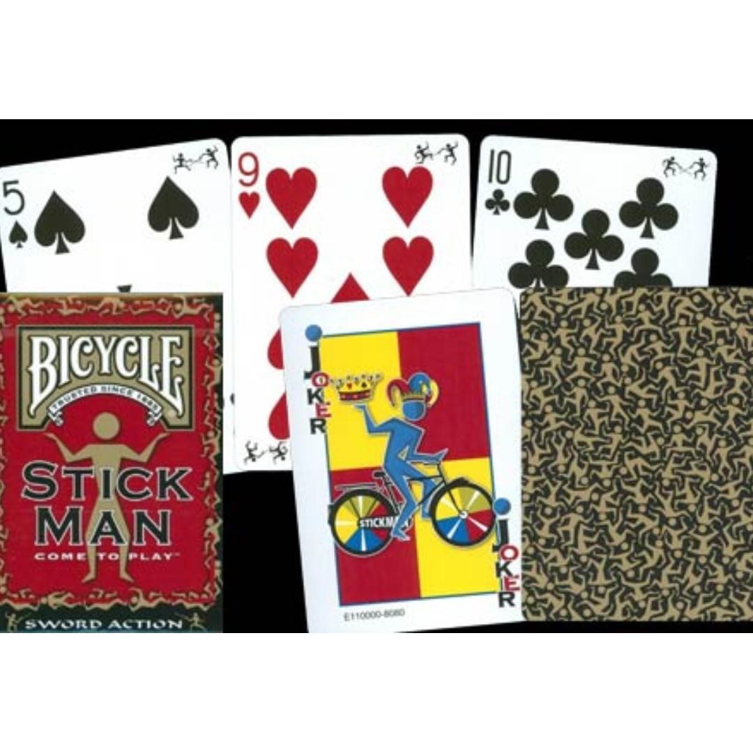 Bicycle StickMan Poker Playing Cards USPCC Sword Action, Hobbies & Toys ...
