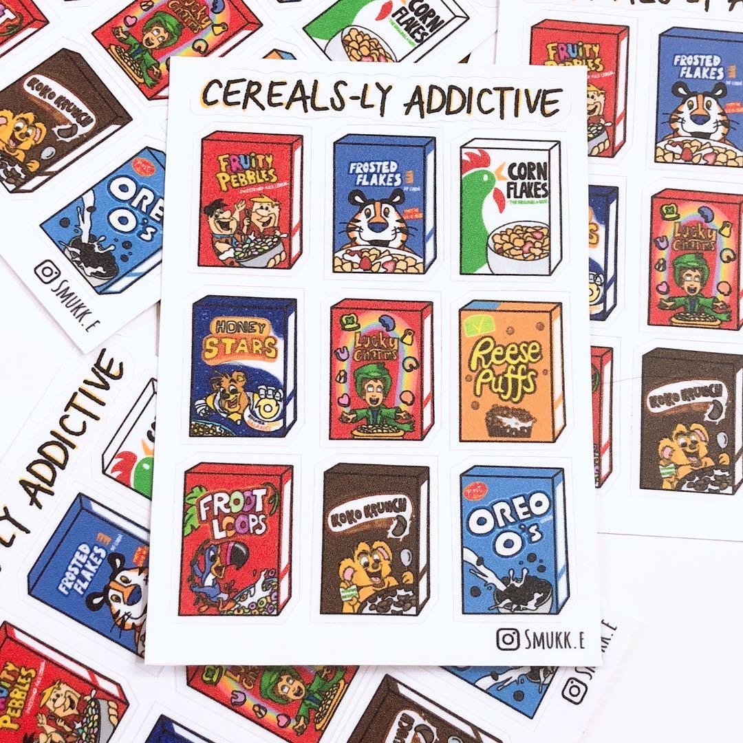 Cereal Sticker Sheet, Hobbies & Toys, Stationery & Craft, Craft ...