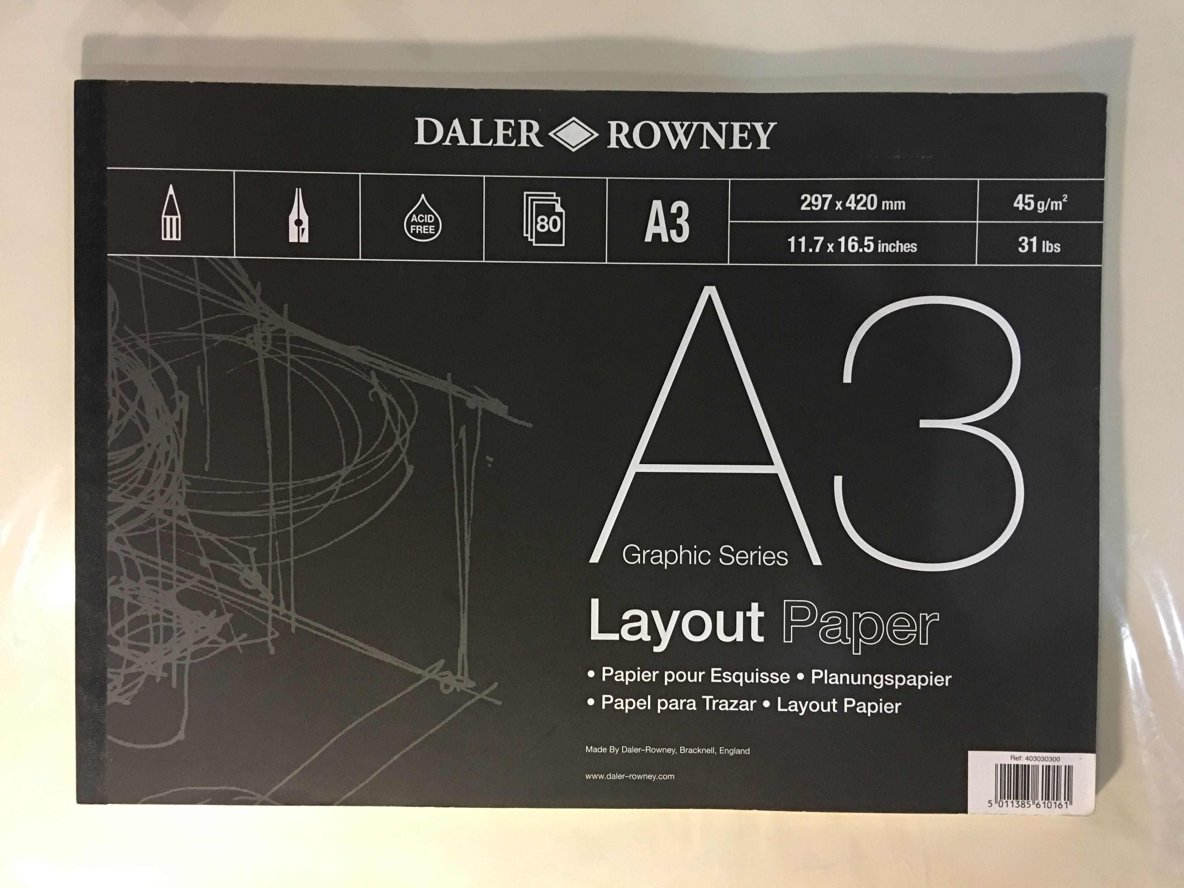 Daler Rowney A3 Layout Paper, Hobbies & Toys, Stationery & Craft, Craft ...