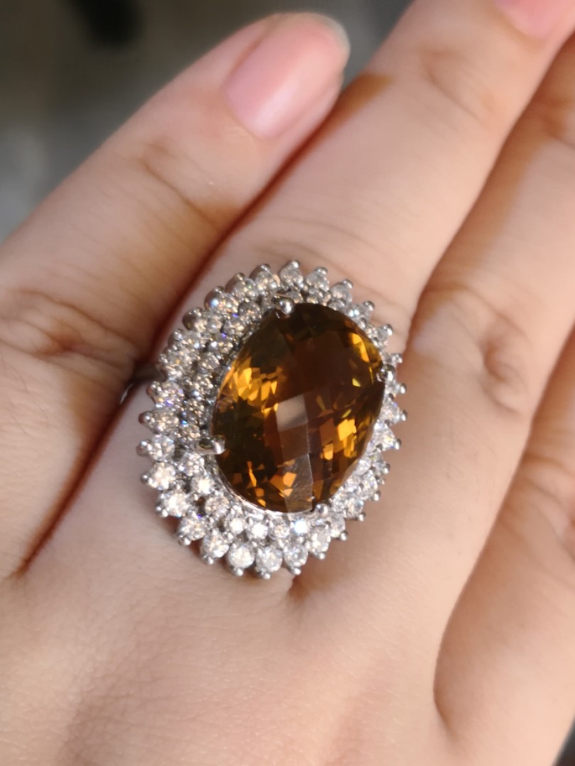 Genuine Golden Quantz Sliver Ring, Women's Fashion, Jewelry ...