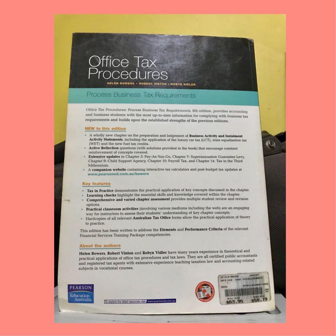 Office Tax Procedures (Pearson) 8th Edition By: Helen Bowers, Robert ...