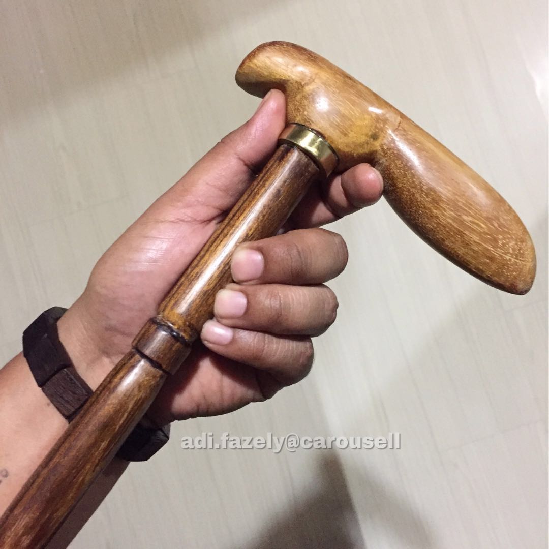 (Sold/Pre-Order) Tongkat Kayu Gemunggal / Kelor Emas Pasak Dengan Besi ...