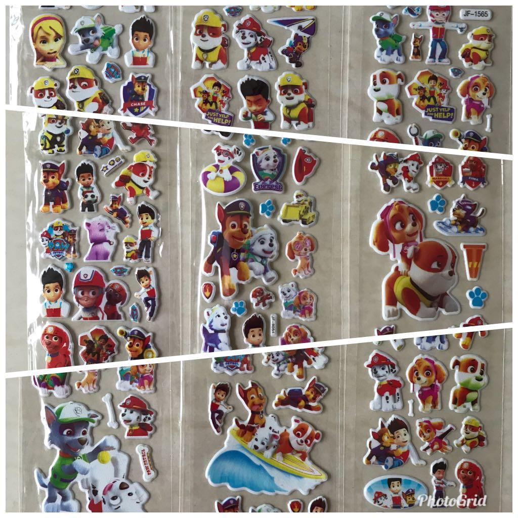Stickers Paw Patrol, Hobbies & Toys, Toys & Games on Carousell