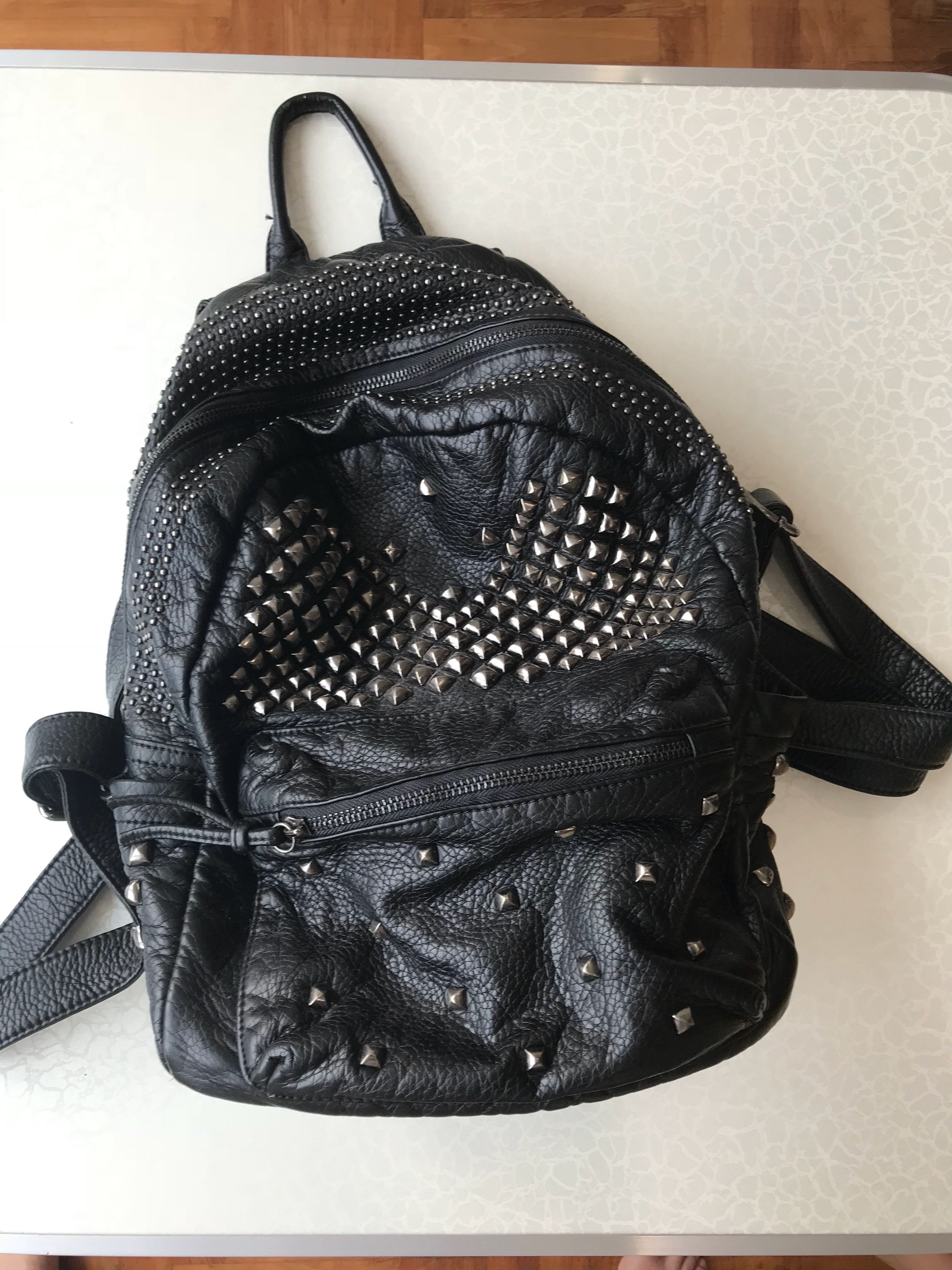 Studded bagpack, Women's Fashion, Bags & Wallets, Backpacks on Carousell