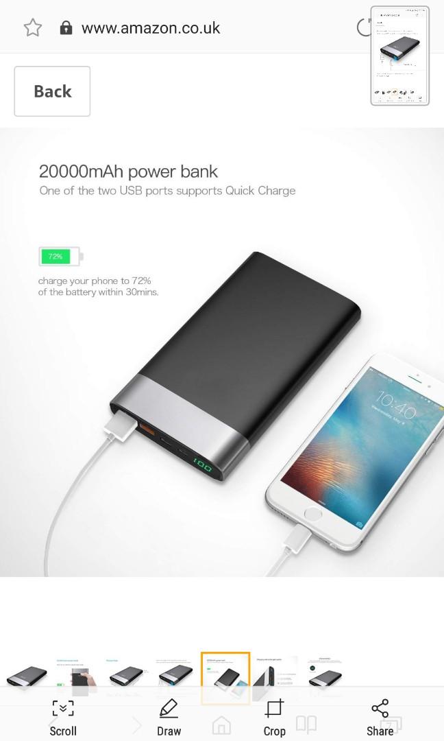 VINSIC 20000mAh Power Bank, Ultra Slim External Battery Pack Backup ...