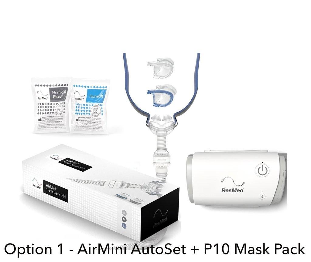 ResMed AirMini portable cpap machine + FREE Mask - P10 Nasal Mask, N20 ...