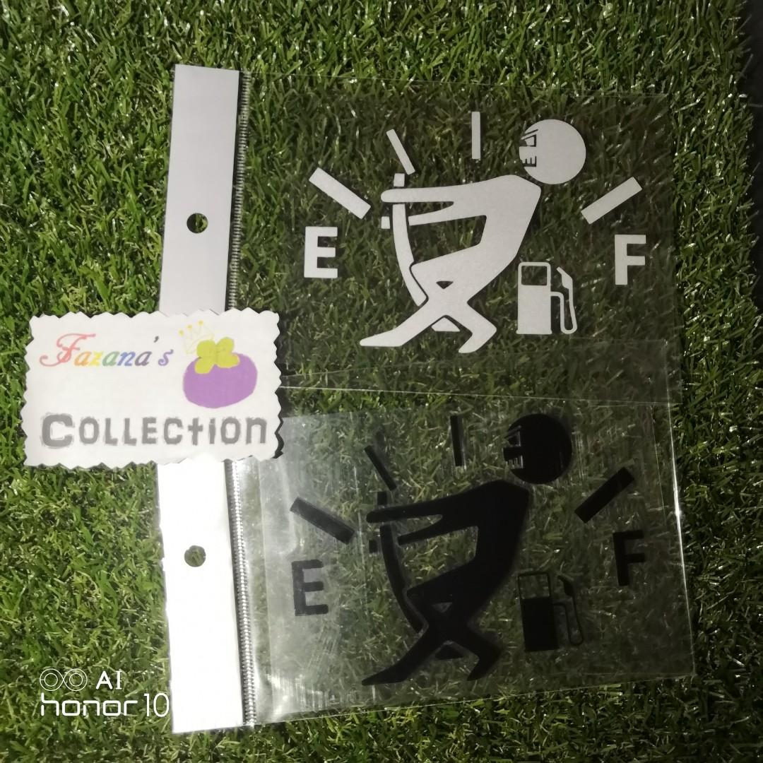 Fuel door car decal sticker, Car Accessories, Accessories on Carousell