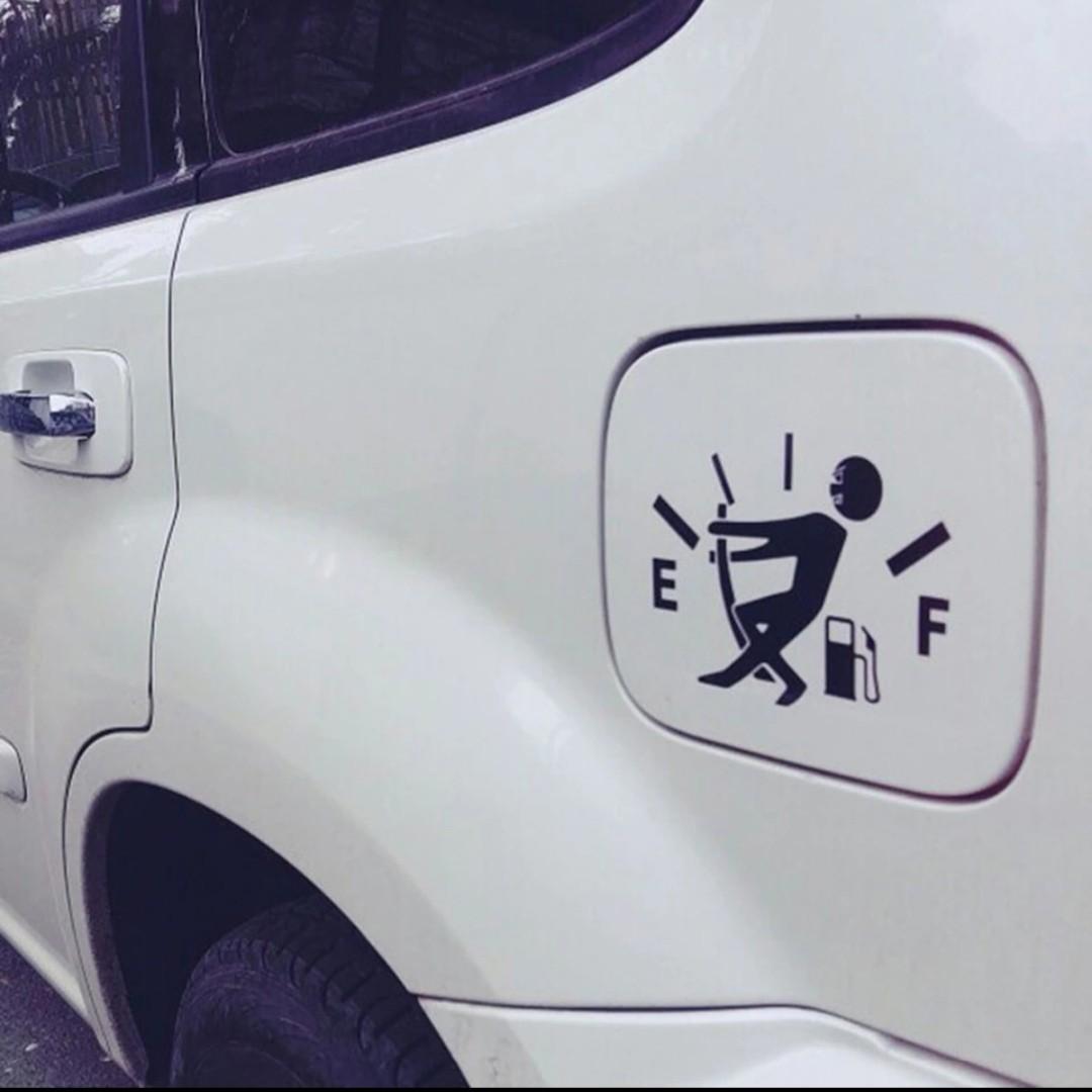 Fuel door car decal sticker, Car Accessories, Accessories on Carousell
