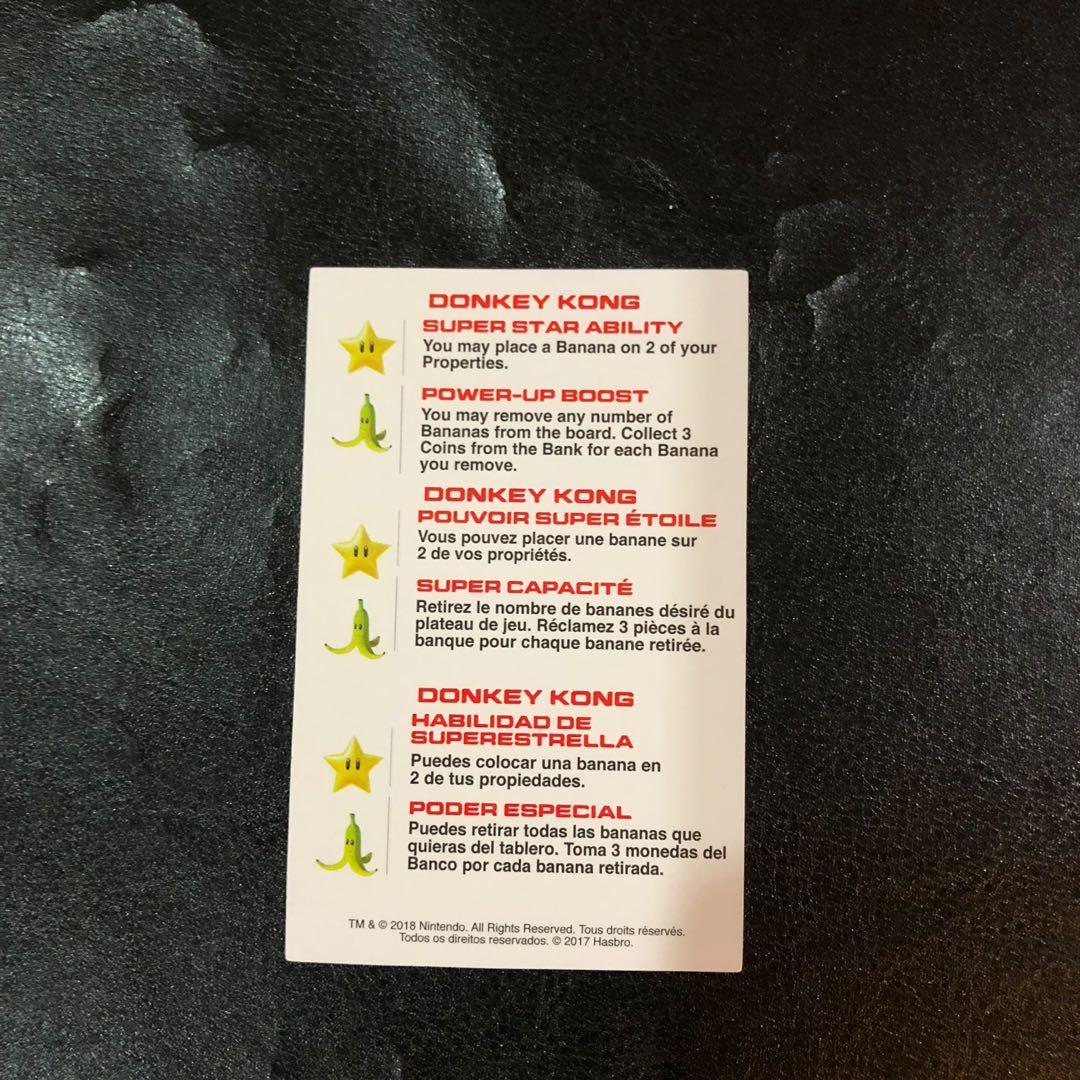 Hasbro Nintendo Super Mario Kart Monopoly Bowser Donkey Kong kat card ...
