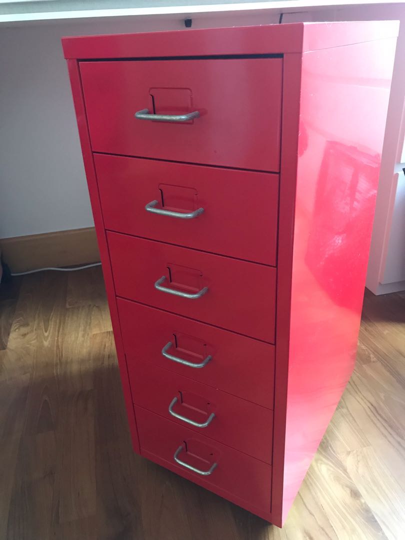 IKEA Helmer Drawer on castors (Red), Furniture & Home Living, Furniture ...
