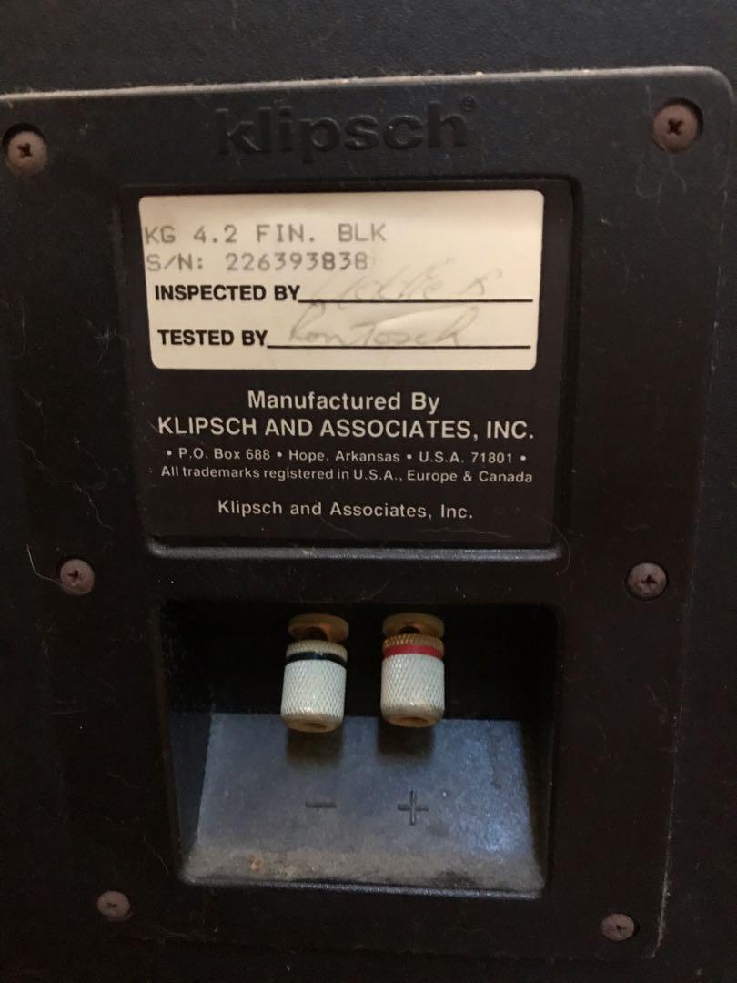 Klipsch KG4.2 speakers, Audio, Soundbars, Speakers & Amplifiers on Carousell