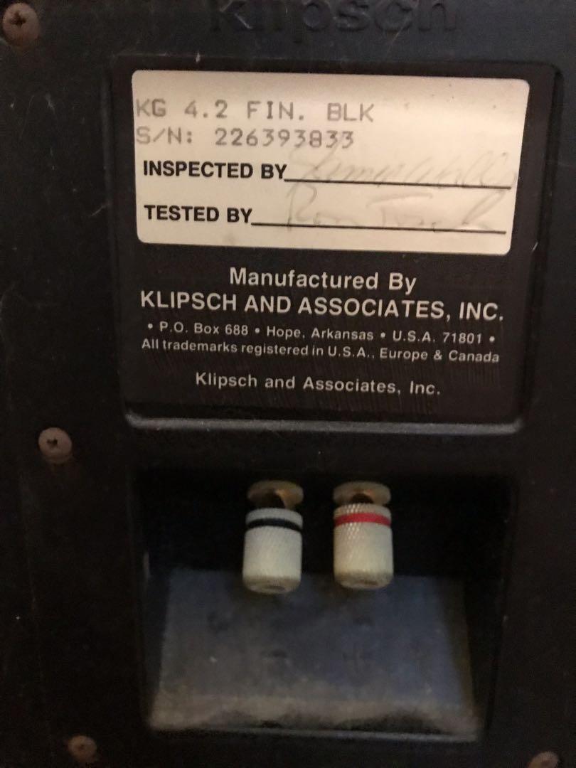 Klipsch KG4.2 speakers, Audio, Soundbars, Speakers & Amplifiers on ...