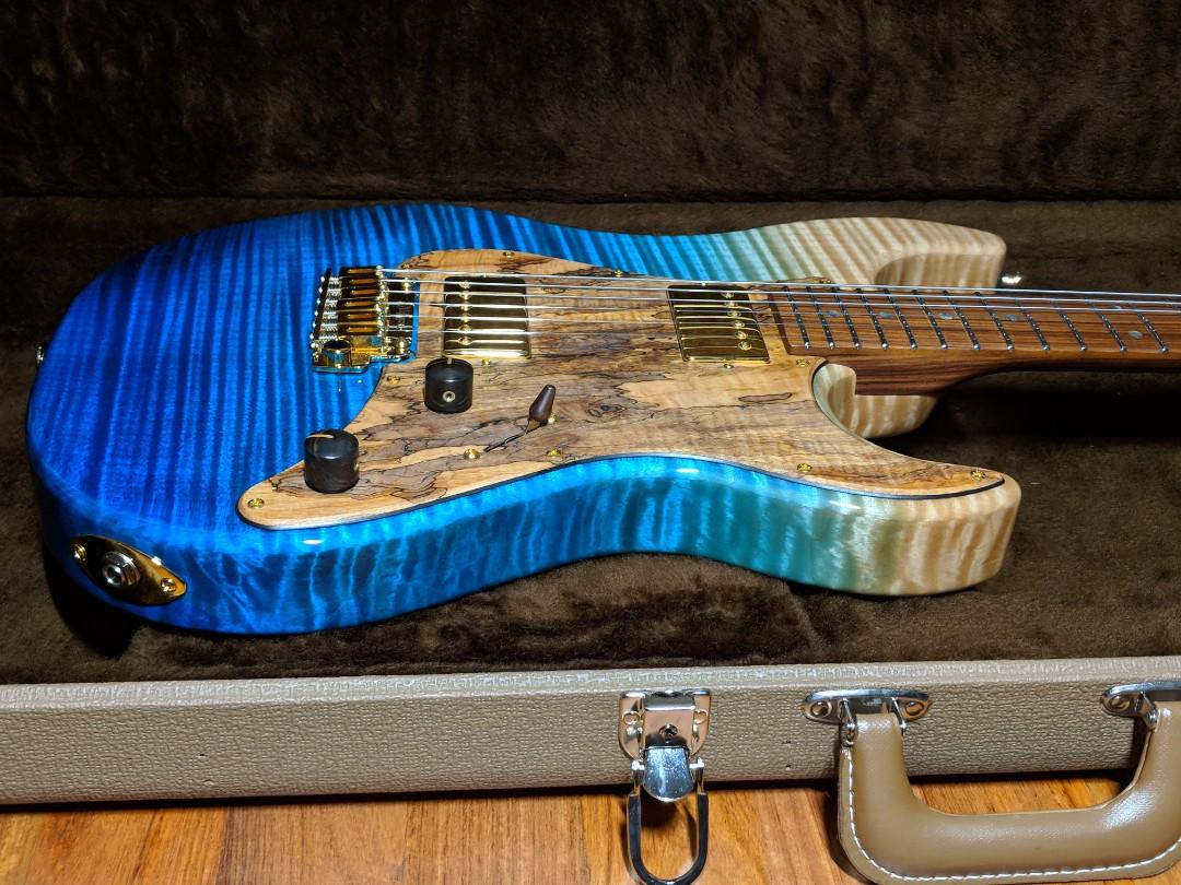 Melancon Classic Artist 1-pc Flame Maple Body in Aqua Gradient, Hobbies ...