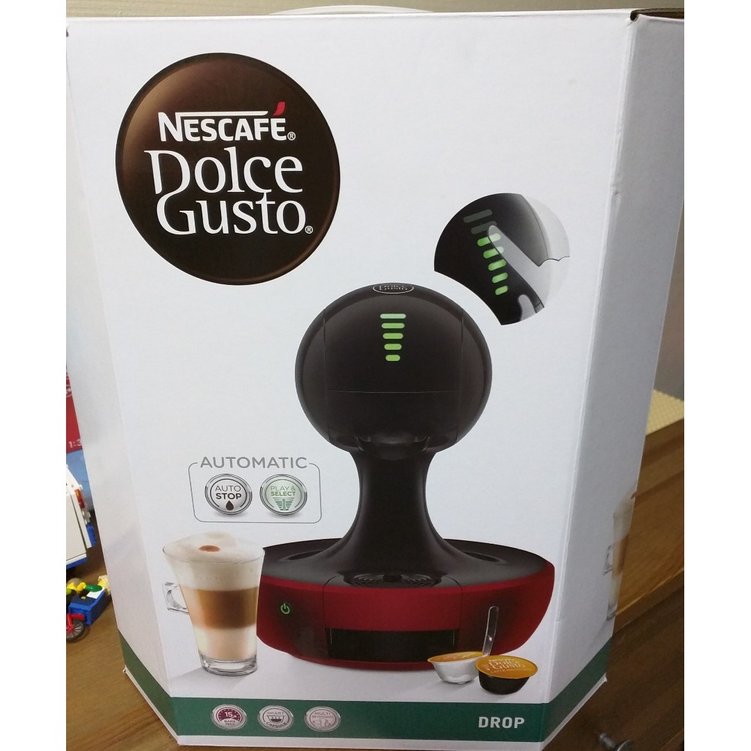 BRAND NEW NESCAFE DOLCE GUSTO DROP (15 BARS) RED METAL BLACK., TV ...