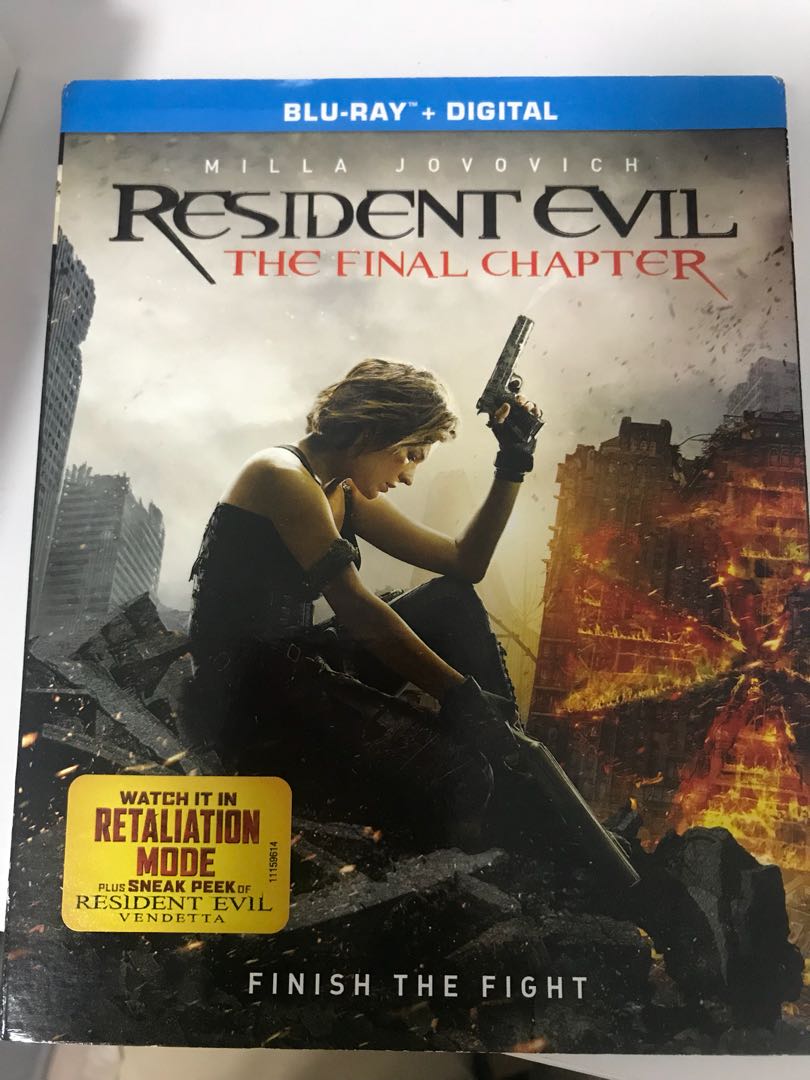 Resident Evil The Final Chapter Blu-ray, Hobbies & Toys, Music & Media ...