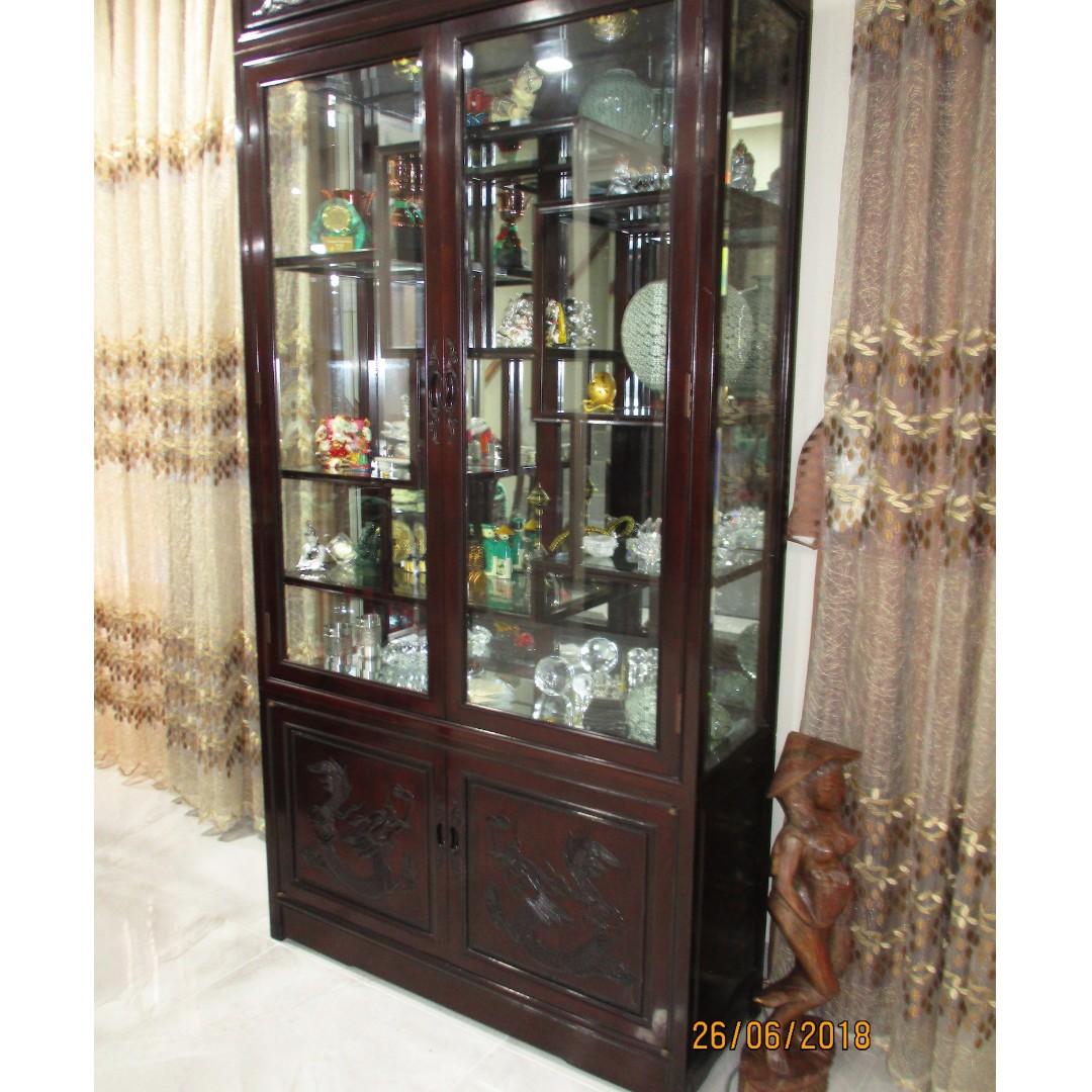 Rosewood Display Cabinet, Furniture & Home Living, Furniture, Shelves ...
