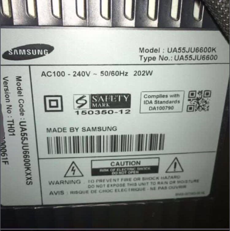 Samsung 55UA JU6600 KXXS UHD 4K Smart TV, TV & Home Appliances, TV ...