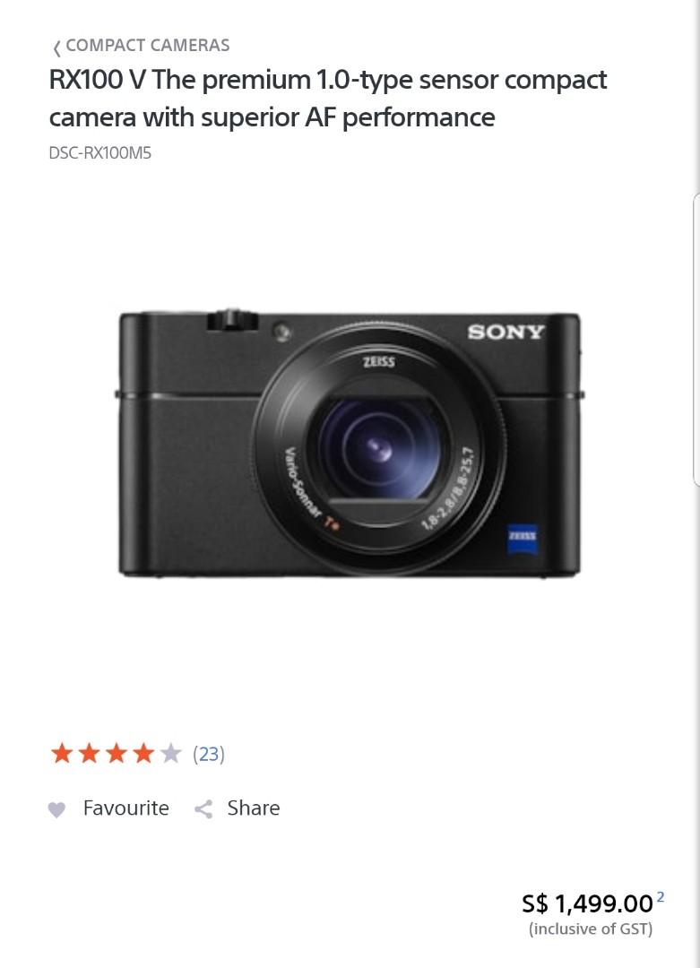Sony RX100 V Camera, Photography, Cameras on Carousell
