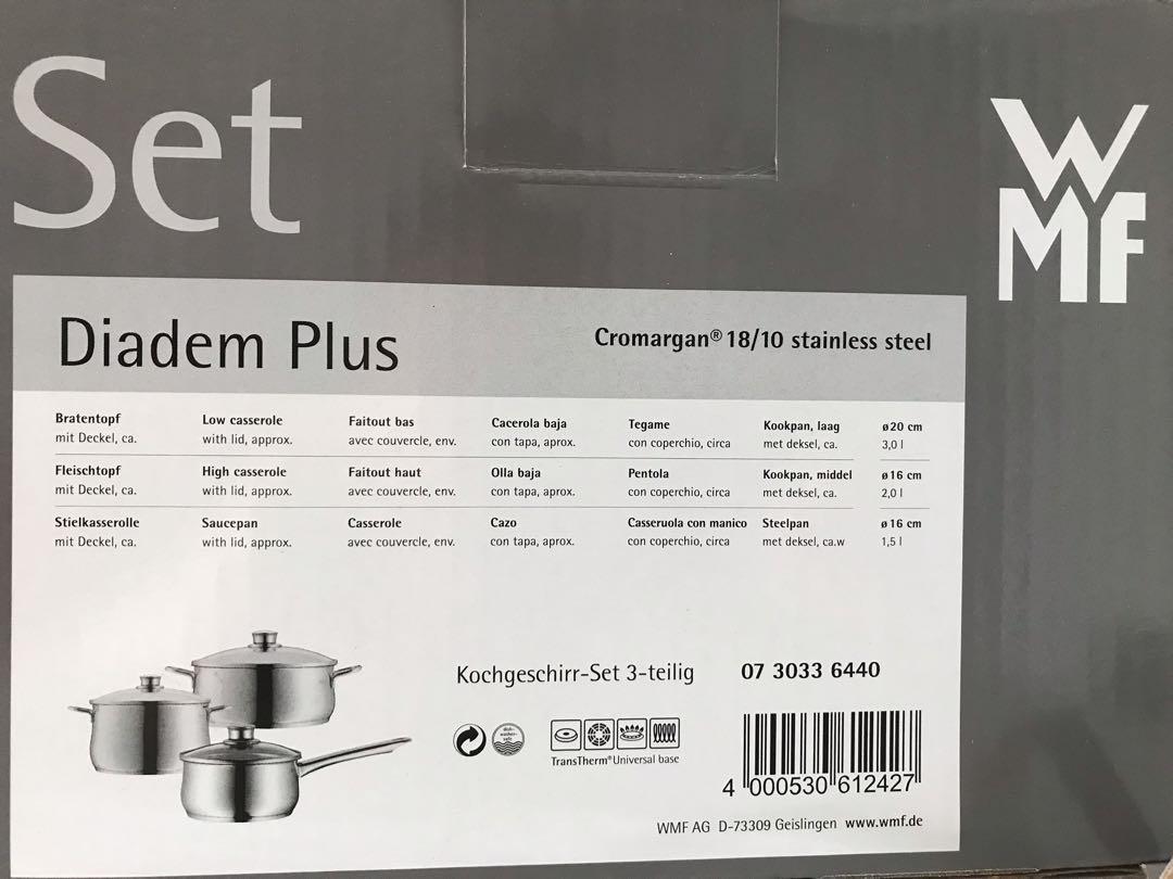 WMF Diadem Plus 3 pc set, Furniture & Home Living, Kitchenware ...